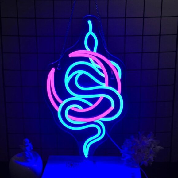 Accents | New Snake Moon Neon Sign Led Neon Lights For Wall Decor Party ...